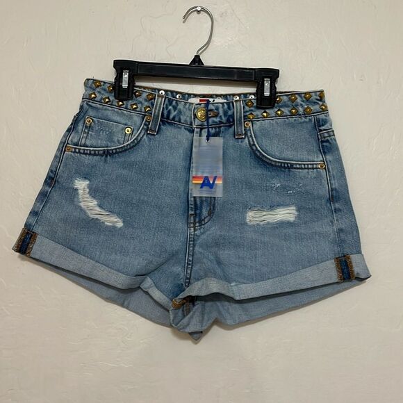Aviator Nation | Shorts | Aviator Nationstudded Rocker Blue Distressed ...